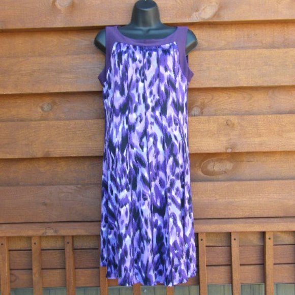 Perceptions | Dresses | Perceptions New York Purple Print Dress | Poshmark